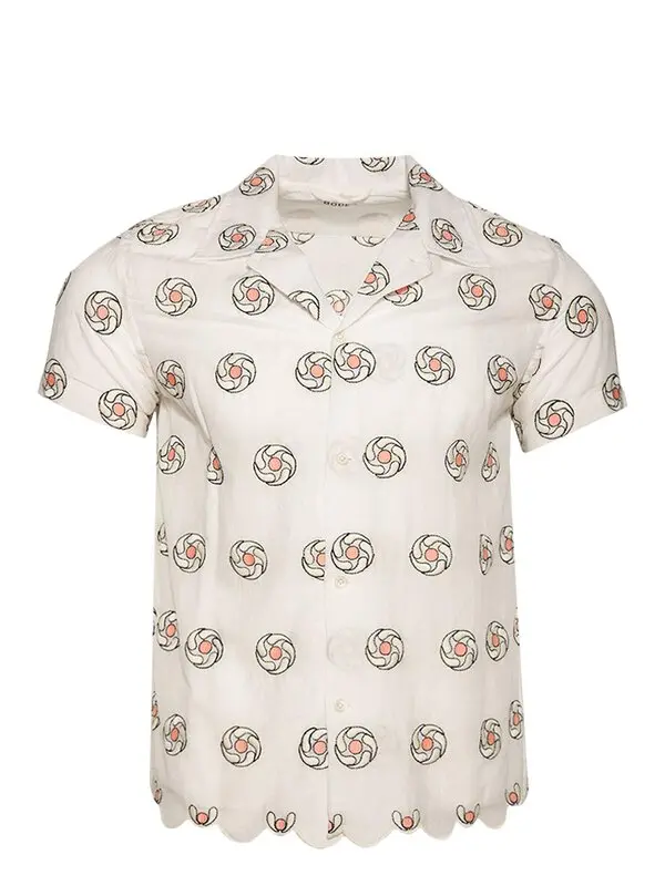 BODE Floral Aperture Short-sleeve Shirt - White