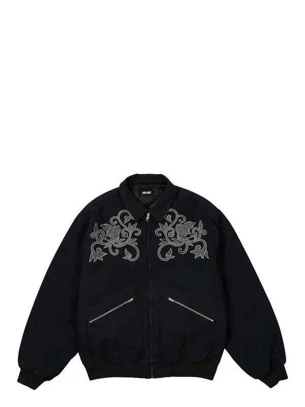PALACE Floral Canvas Bomber Jacket - Black