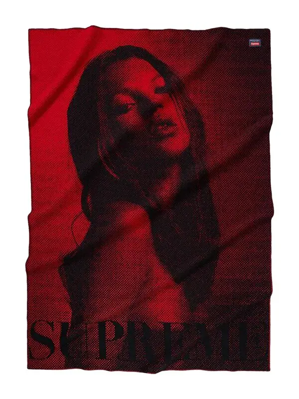 Supreme X Faribault Woolen Mill Kate Moss Throw Blanket - Red