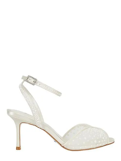 DUNE Musing Embellished Mesh Heels - Ivory Synthetic