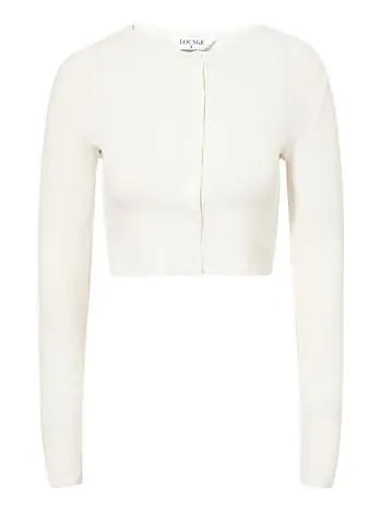 Lounge Pointelle Long-sleeve Stretch-cotton Cardigan - White