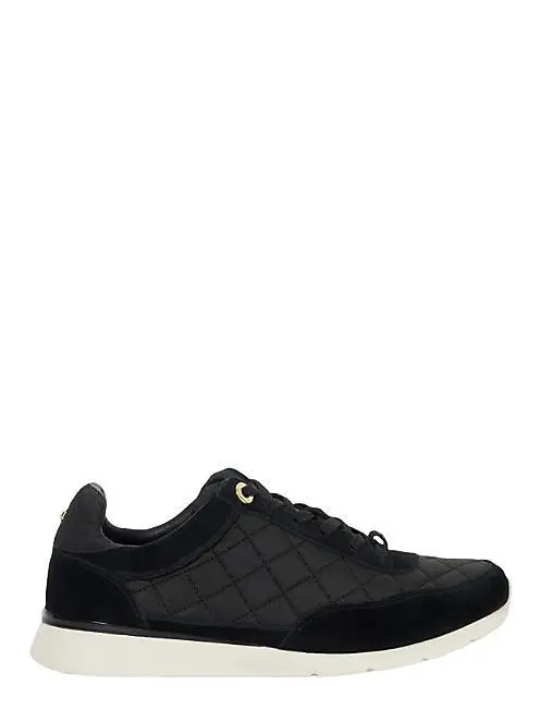 DUNE Everglow Quilted Leather Trainers - Black Leather Mix