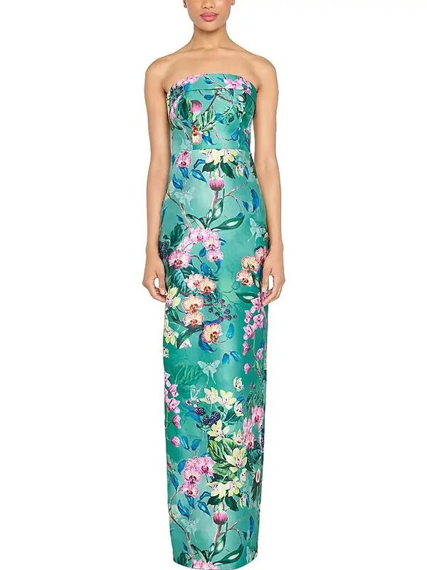 Theia Lulu Mikado Column Gown - Lush Greenwood