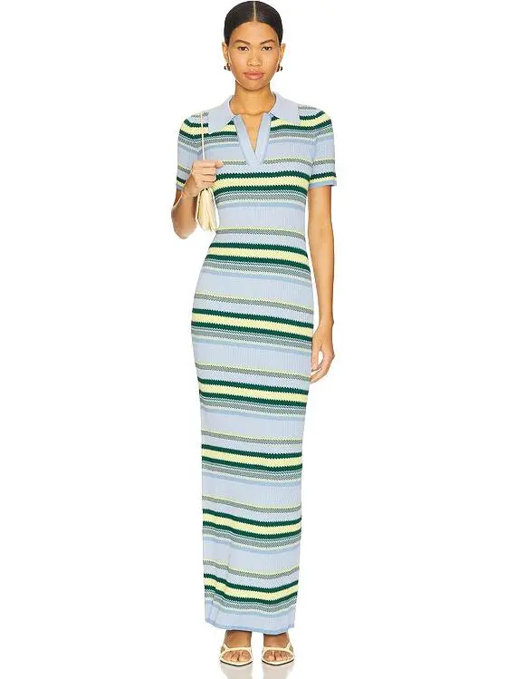 Monse Striped Maxi Dress - Blue Stripe