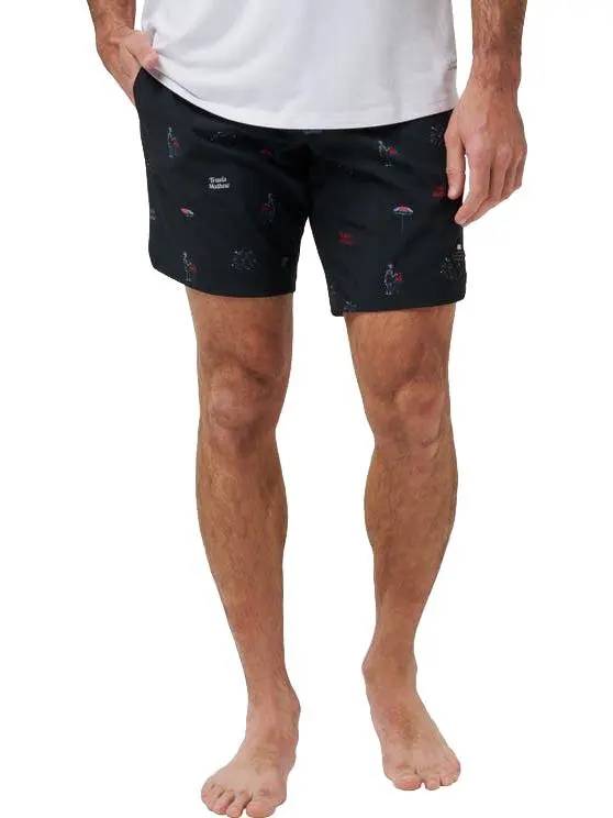 Travis Mathew Printed Board Shorts - Black