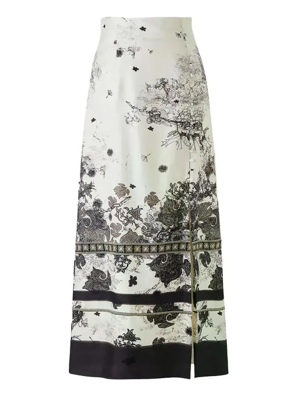 HUI MILANO Graphic-print Skirt - White