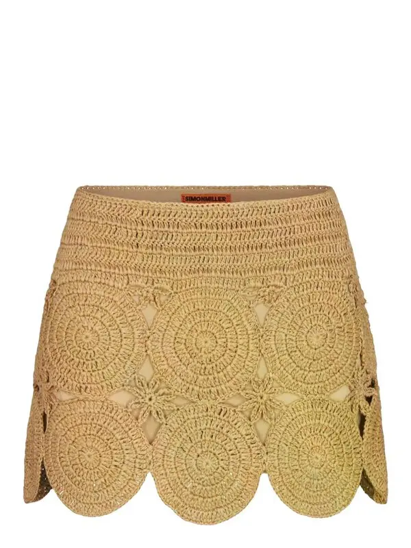 SIMONMILLER Crochet Knit Mini Skirt - Neutrals