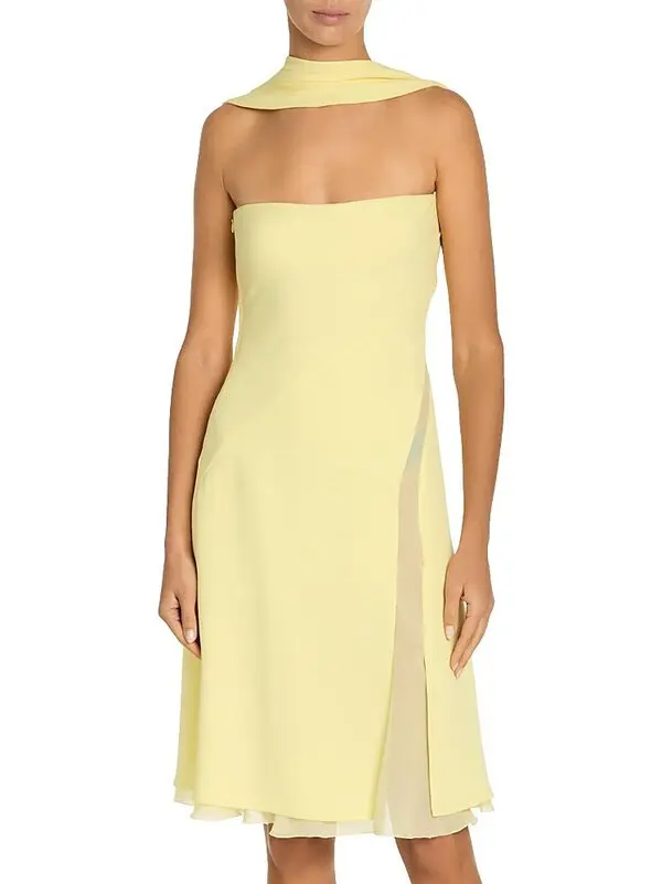Versace Silk Cady Dress - Pale Yellow