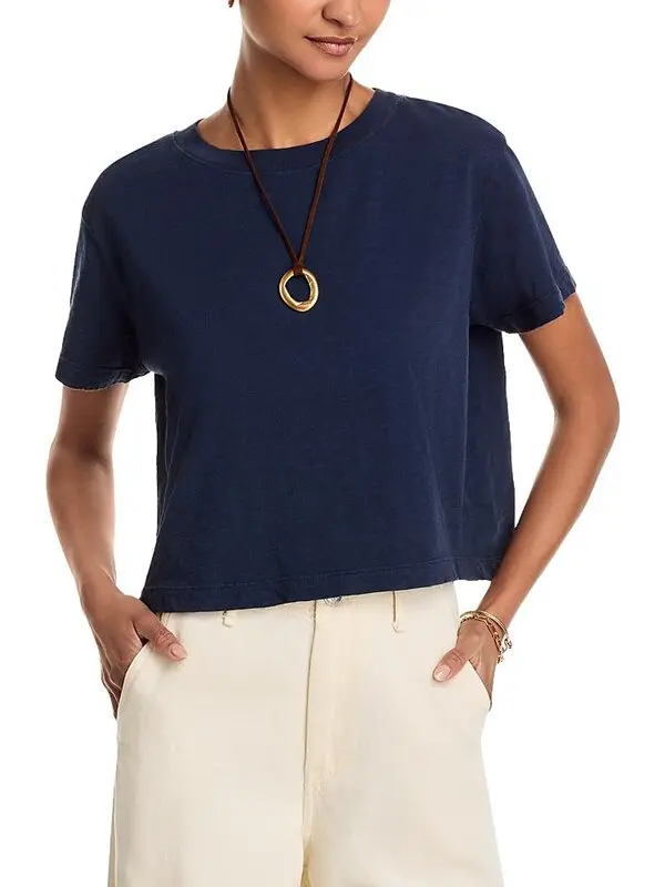 Velvet By Graham & Spencer Sabel Crop Tee - Navy