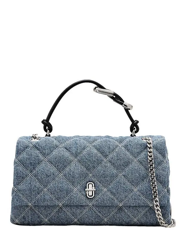Marc Jacobs The Dual Chain Quilted Denim Shoulder Bag - Light Wash Denim