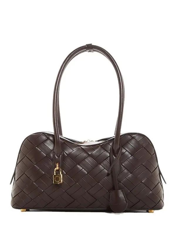 Stella McCartney Ryder Woven Shoulder Bag - Chocolate