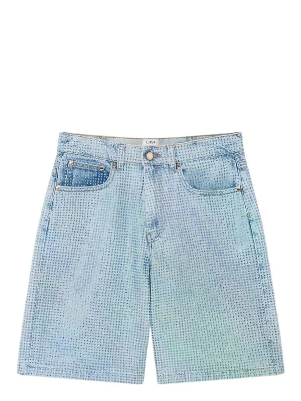 Casablanca Cotton Denim Shorts - Blue