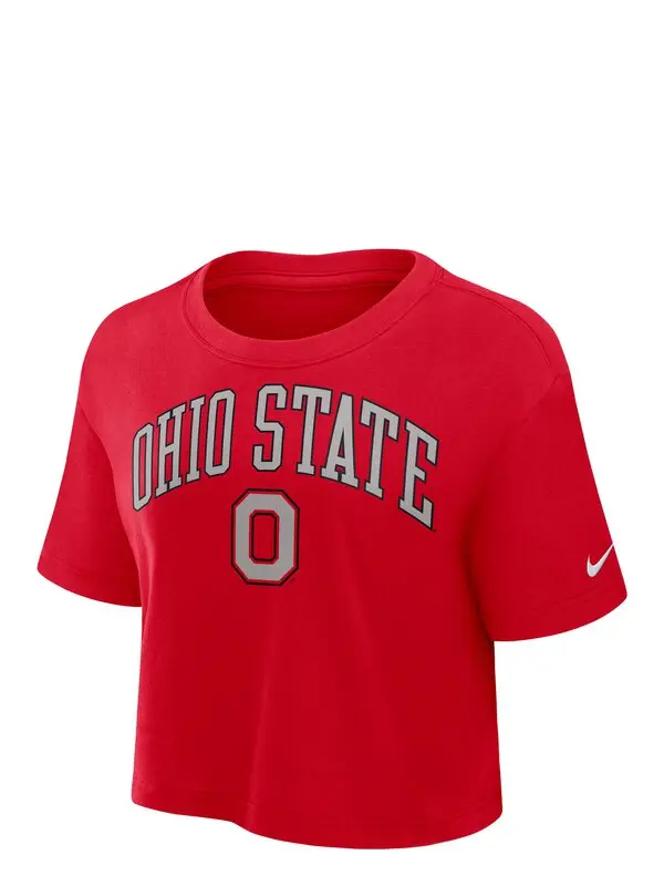 Nike Ohio State Athletic Prep Arch Dri-fit College Cropped T-shirt - Red