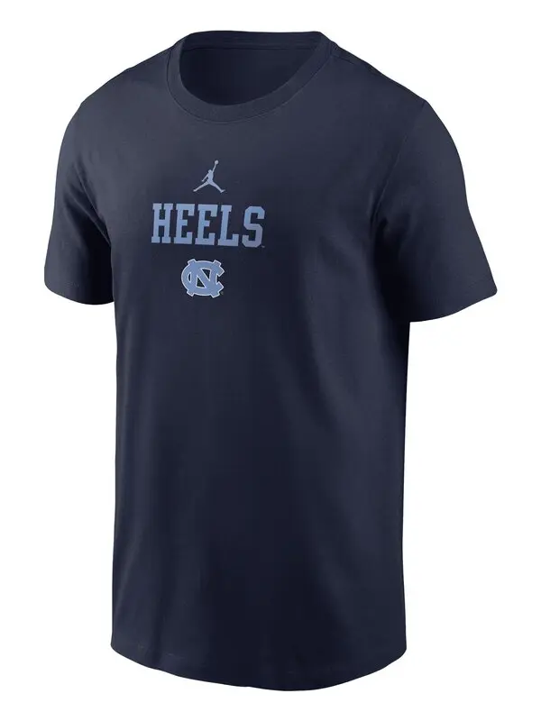 JORDAN North Carolina 2-hit Stacked Brand College T-shirt - Blue