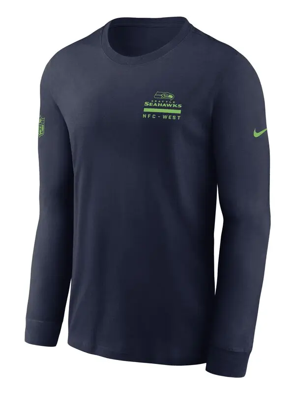 Nike Seattle Seahawks Sideline Team Issue Dri-fit Nfl Long-sleeve T-shirt - Blue