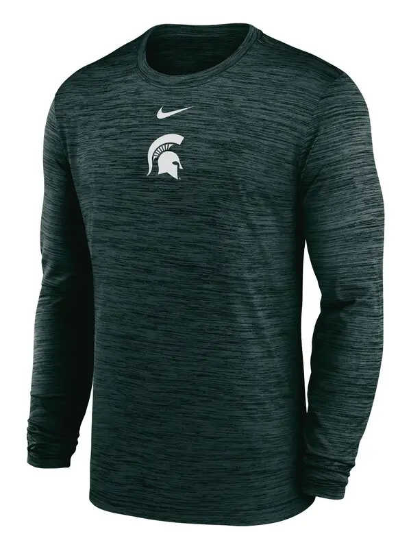 Nike Michigan State Sideline Velocity Dri-fit College Long-sleeve T-shirt - Green