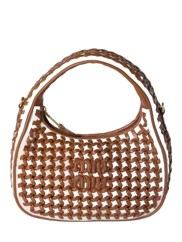 Miu Miu Wander Woven Shoulder Bag - Brown