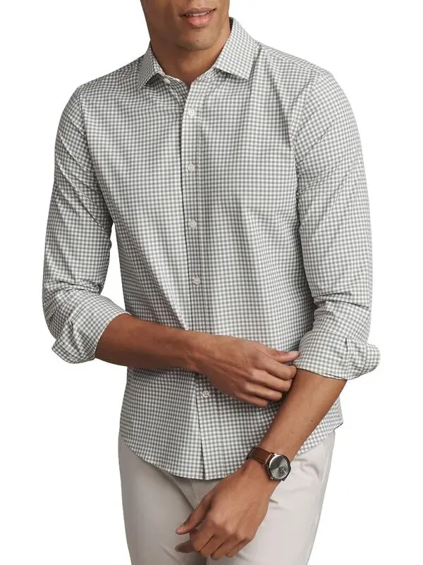 RHONE State Of Mind Check Slim Fit Button-up Shirt - Green Sage Gingham