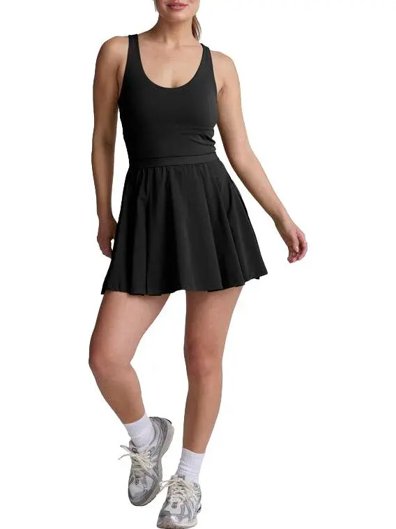 Beyond Yoga Score Pleated Mini Dress - True Black