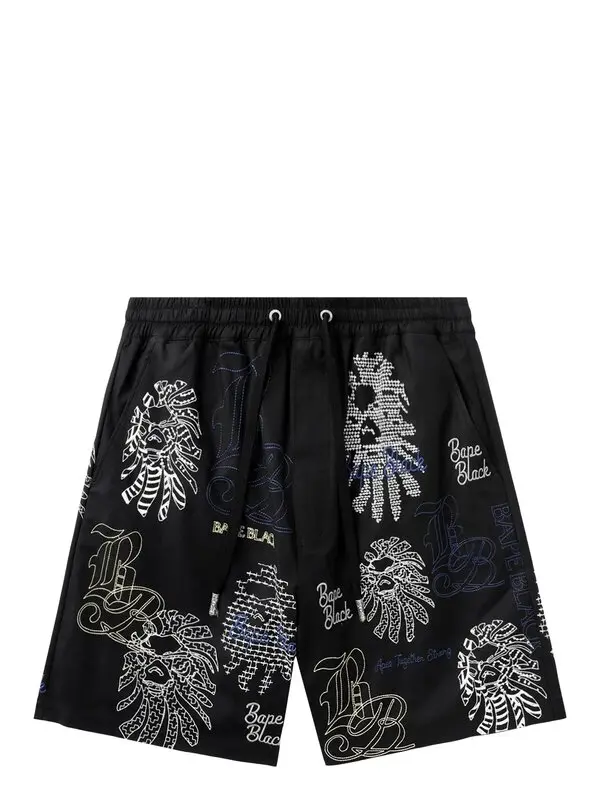 BAPE Graphic Stitch Shorts - Black