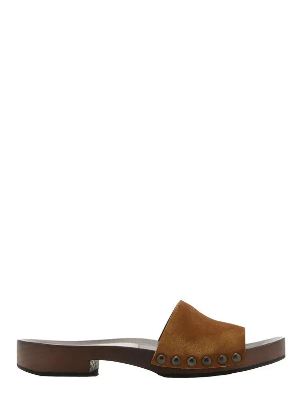 Miu Miu Suede Clogs - Brown