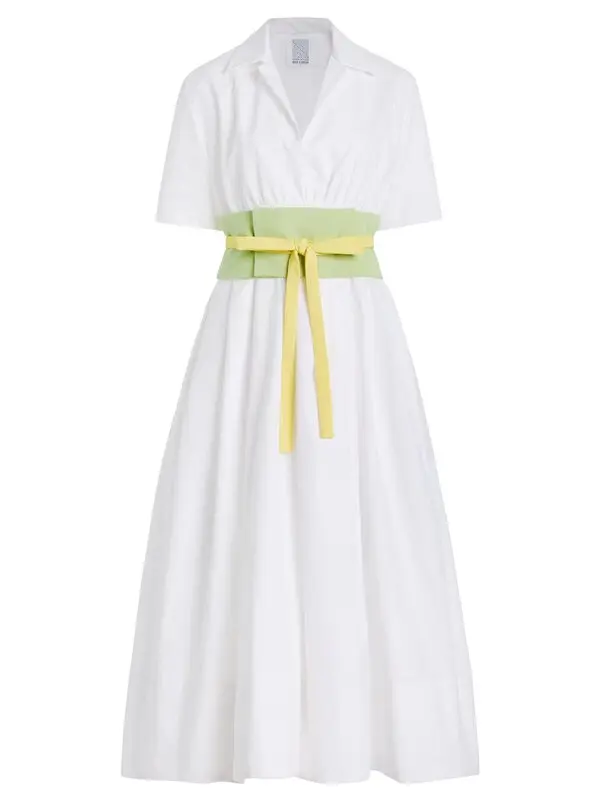Rosie Assoulin Obi Cotton-poplin Midi Shirt Dress - White