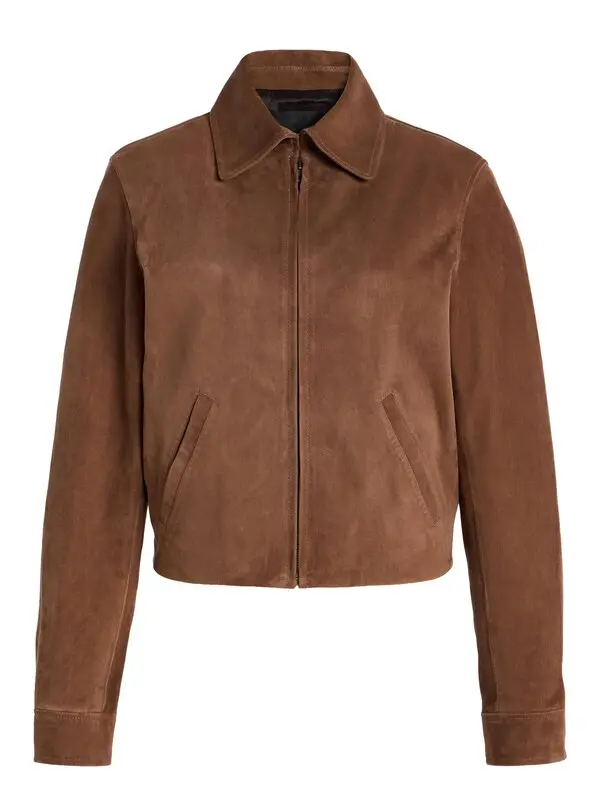 NILI LOTAN Beauvais Suede Jacket - Brown