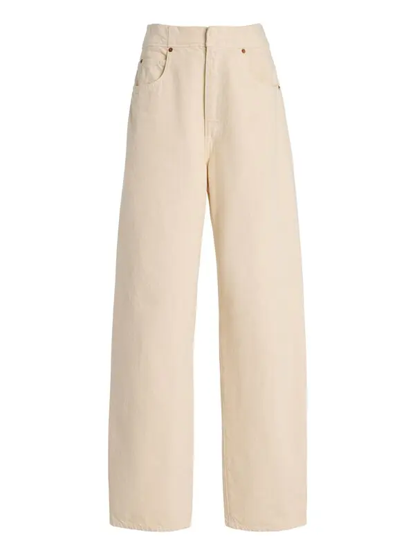 SLVRLAKE Camilla Rigid Curve-waist Wide-leg Jeans - Ivory