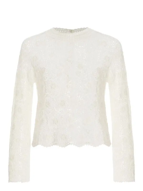 NILI LOTAN Gibson Crocheted Top - Ivory