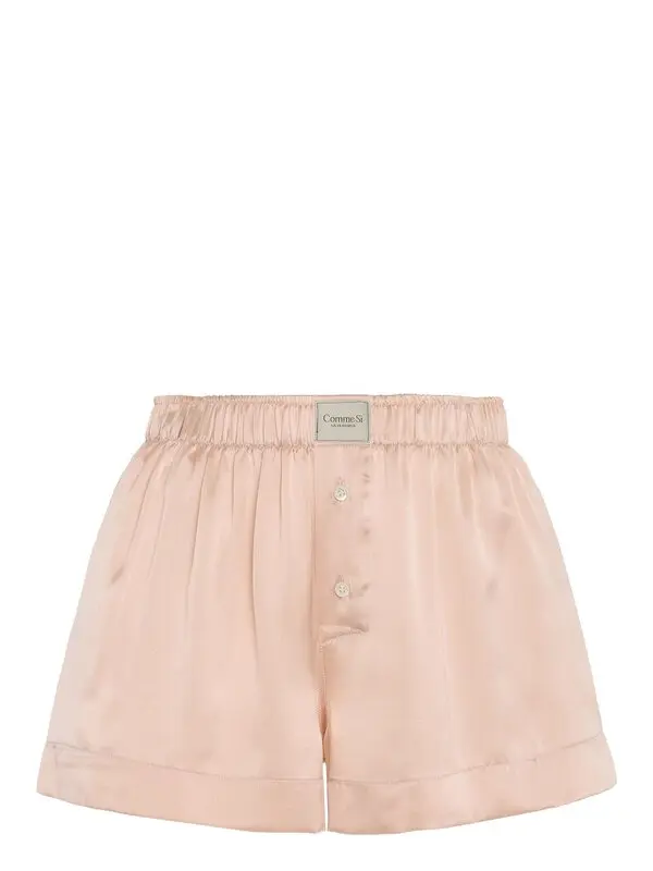 Comme Si La Boxer Classica Silk-charmeuse Shorts - Pink