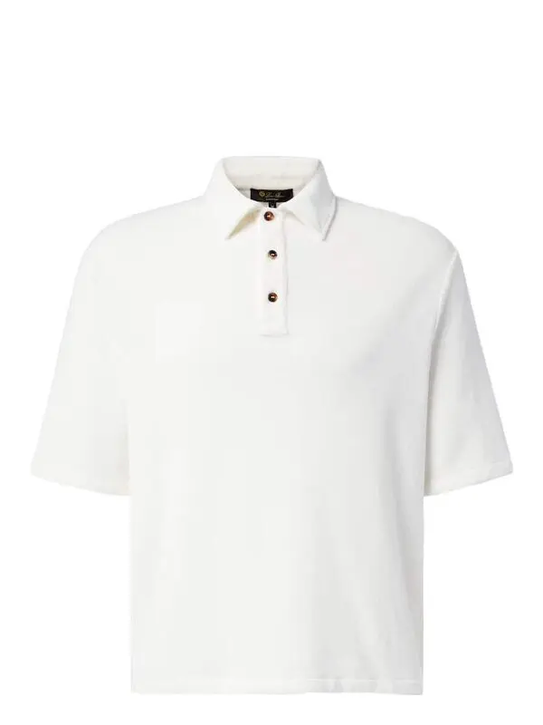 Loro Piana Murano Cotton And Silk Velour Polo Shirt - White