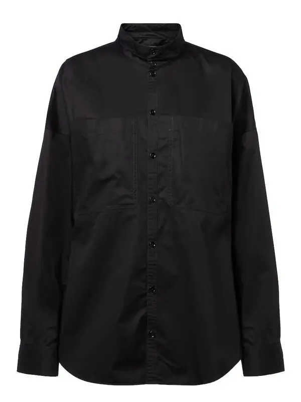 LEMAIRE Cotton Satin Shirt - Black