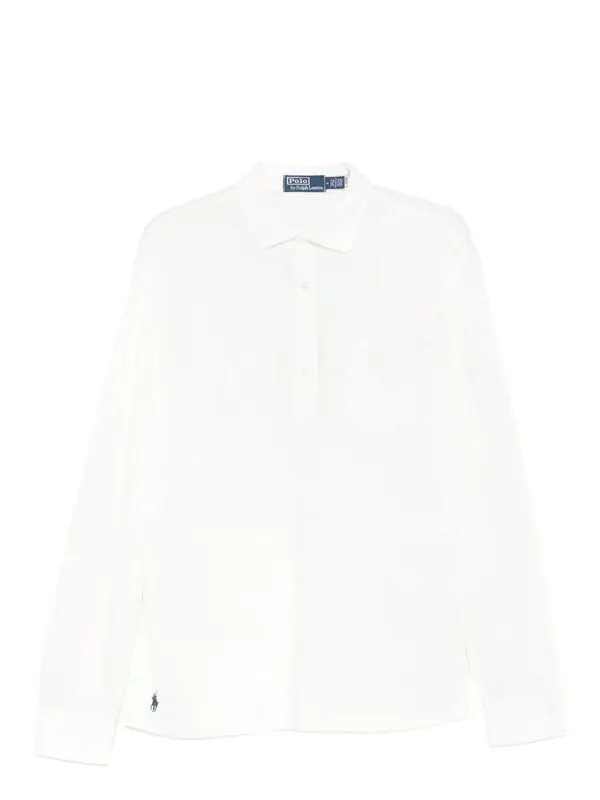 Polo Ralph Lauren Long-sleeve Linen Polo Shirt - White