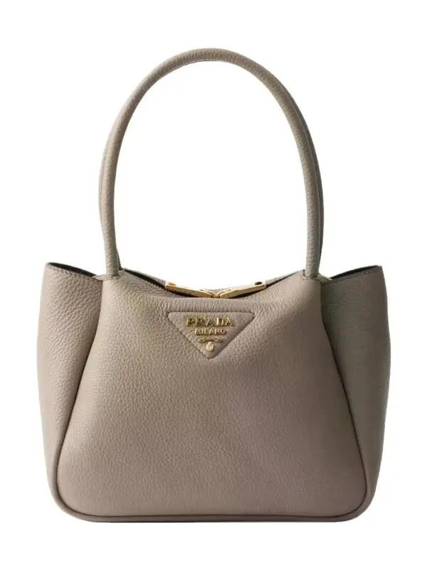 Prada Small Leather Tote Bag - Brown