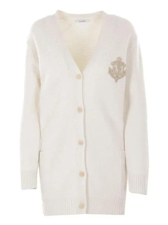 Max Mara Oversized Wool And Cashmere Cardigan - White