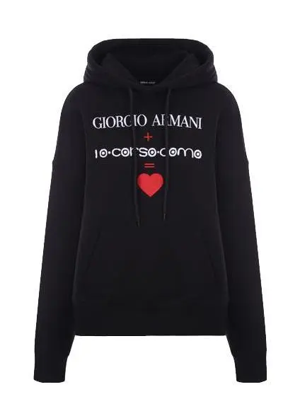 GIORGIO ARMANI X 10 CORSO COMO Cotton Hoodie - Black
