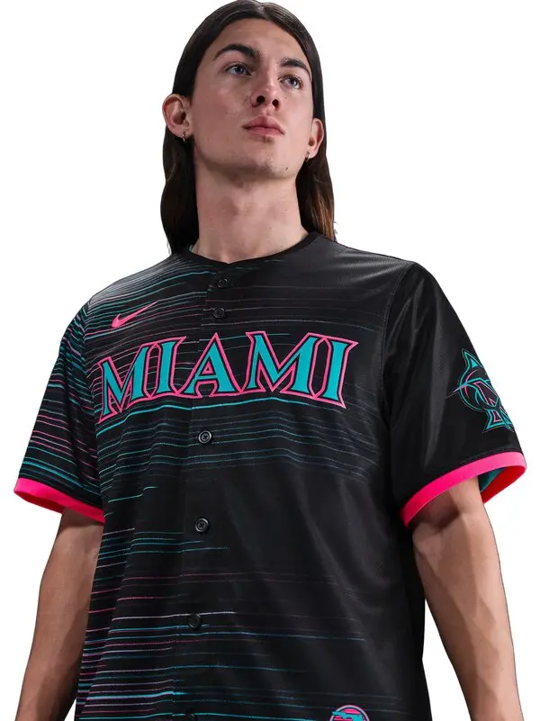 Nike Miami Marlins City Connect Mlb Limited Jersey - Black