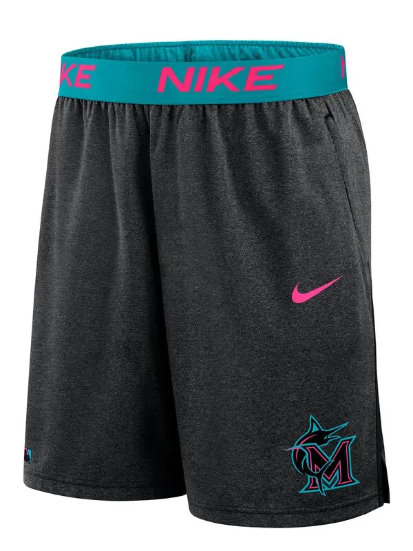 Nike Miami Marlins City Connect Dri-fit Mlb Shorts - Black