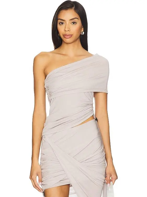 Helmut Lang Asymmetric Protect Top - Light Grey
