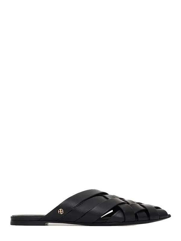 ANINE BING Eve Leather Flats - Black