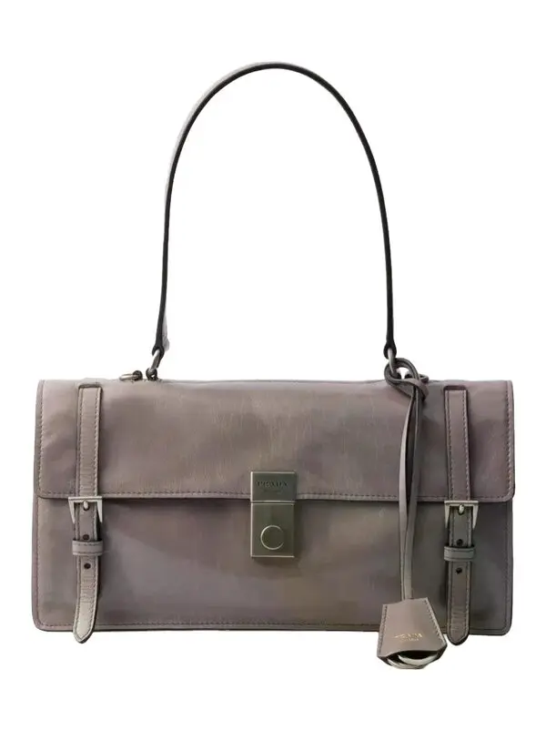 Prada Leather Shoulder Bag - Grey