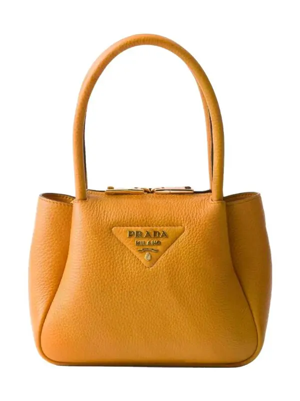 Prada Mini Leather Tote Bag - Orange