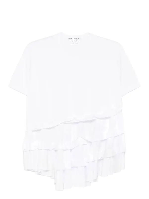 Comme Des Garçons Asymmetric Ruffled T-shirt - White