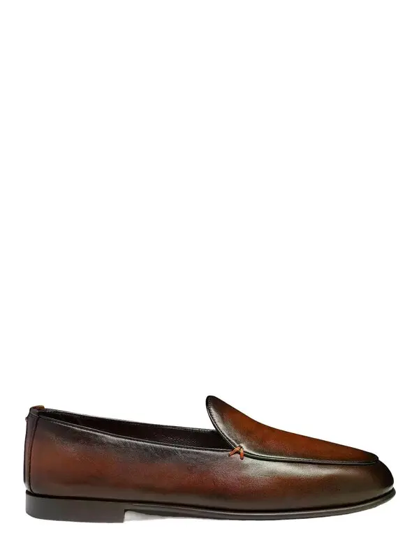 Santoni Leather Loafers - Brown