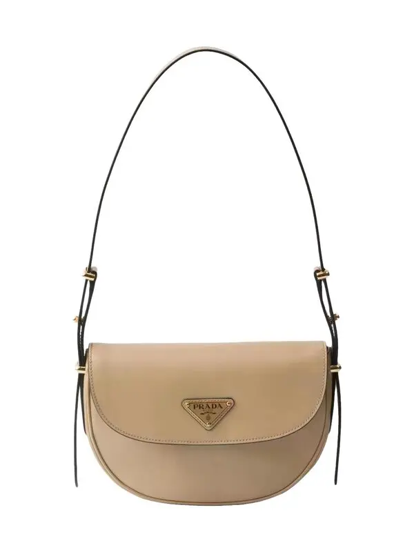 Prada Arqué Leather Shoulder Bag - Neutrals