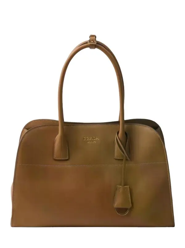 Prada Leather Tote Bag - Brown