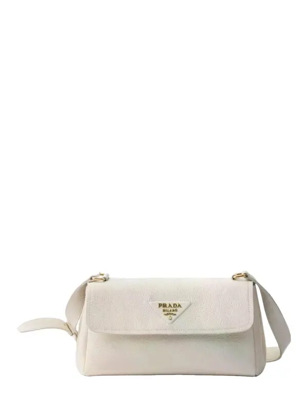 Prada Small Leather Shoulder Bag - White
