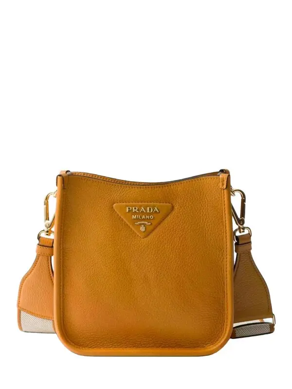 Prada Mini Leather Shoulder Bag - Orange