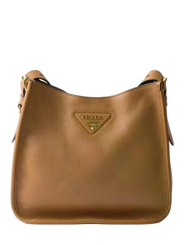 Prada Medium Leather Shoulder Bag - Brown