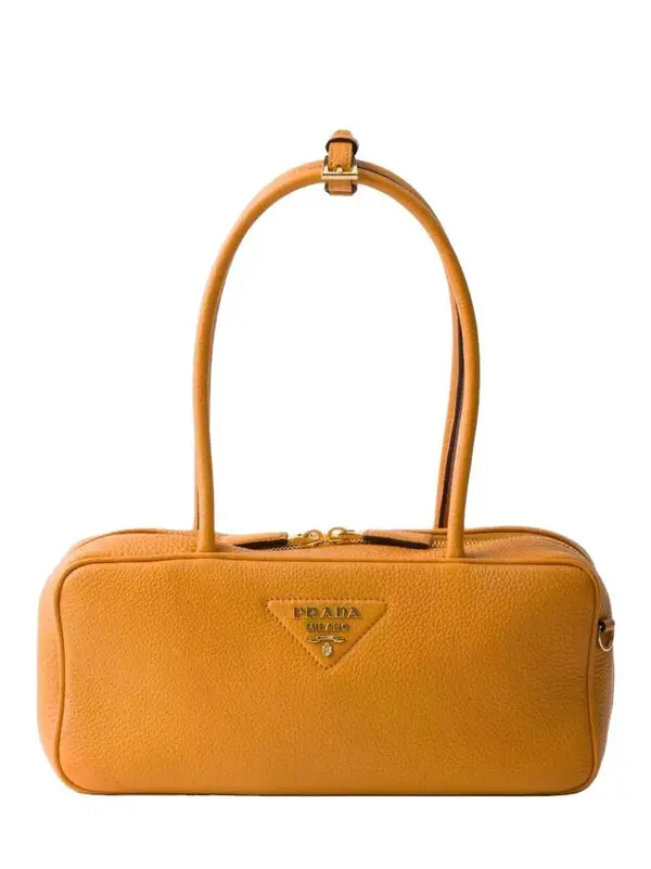 Prada Medium Leather Shoulder Bag - Orange